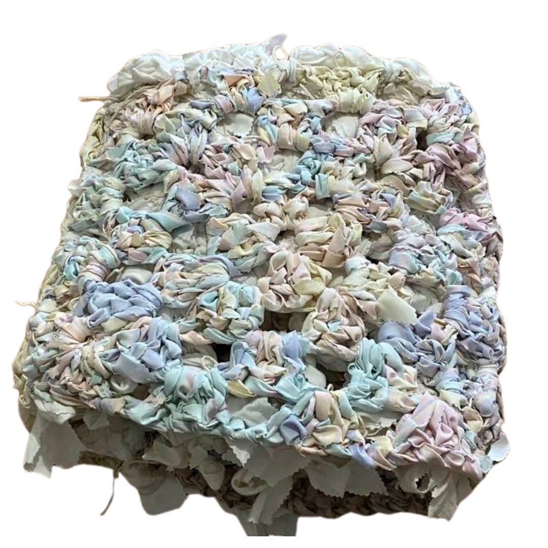 NEW Handmade Crocheted Shabby Chic Cottage Granny Square Rag Rug - Etsy