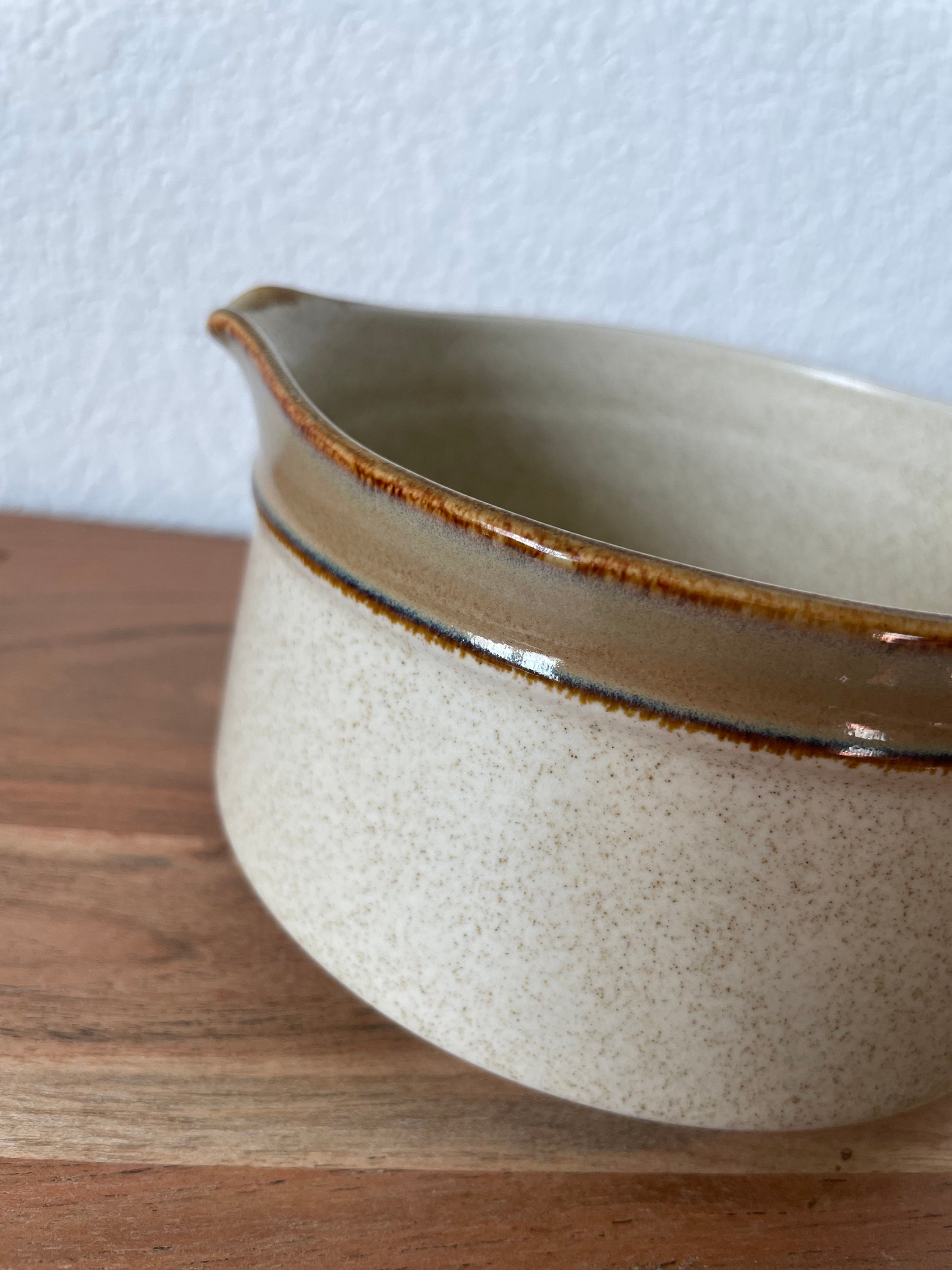 Vintage Ceramic Stoneware Crock Handmade Brown Speckle Design With ...