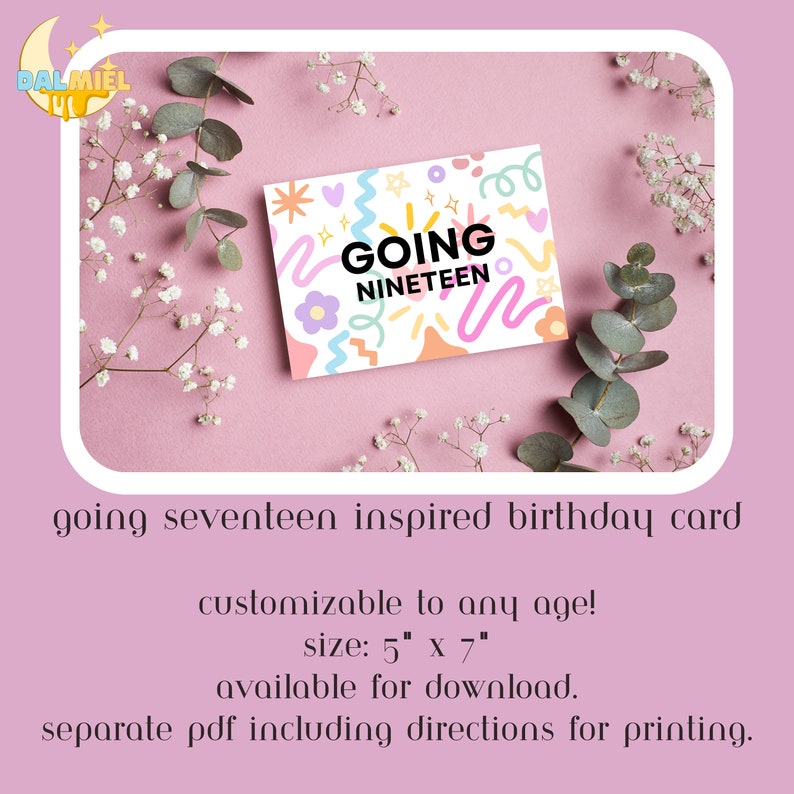 Printable Going Seventeen SVT Inspired Digital Birthday Card white - Etsy