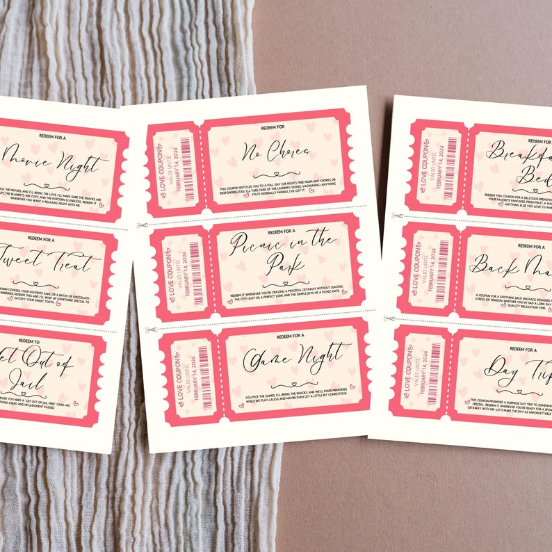 Digital Love Coupons: DIY Printable Canva Template - Customize Your Own ...