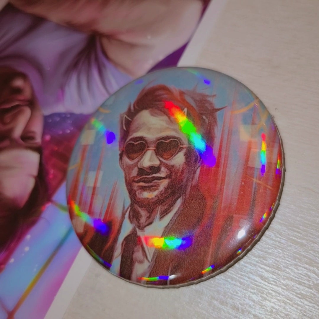 Daredevil Matt Murdock Fanart Holographic Button Pin - Etsy