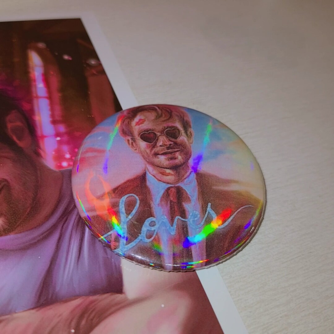 Daredevil Matt Murdock lover Fan Art Holographic Button Pin - Etsy