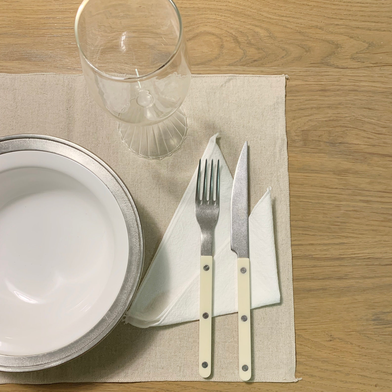 Simple Linen Placemats Table Linens Edge Linen Placemat Set of 2 Linen ...