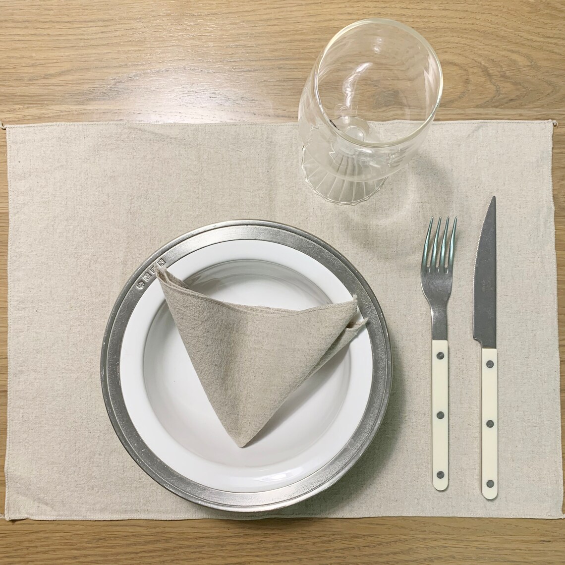Simple Linen Placemats Table Linens Edge Linen Placemat Set of 2 Linen ...