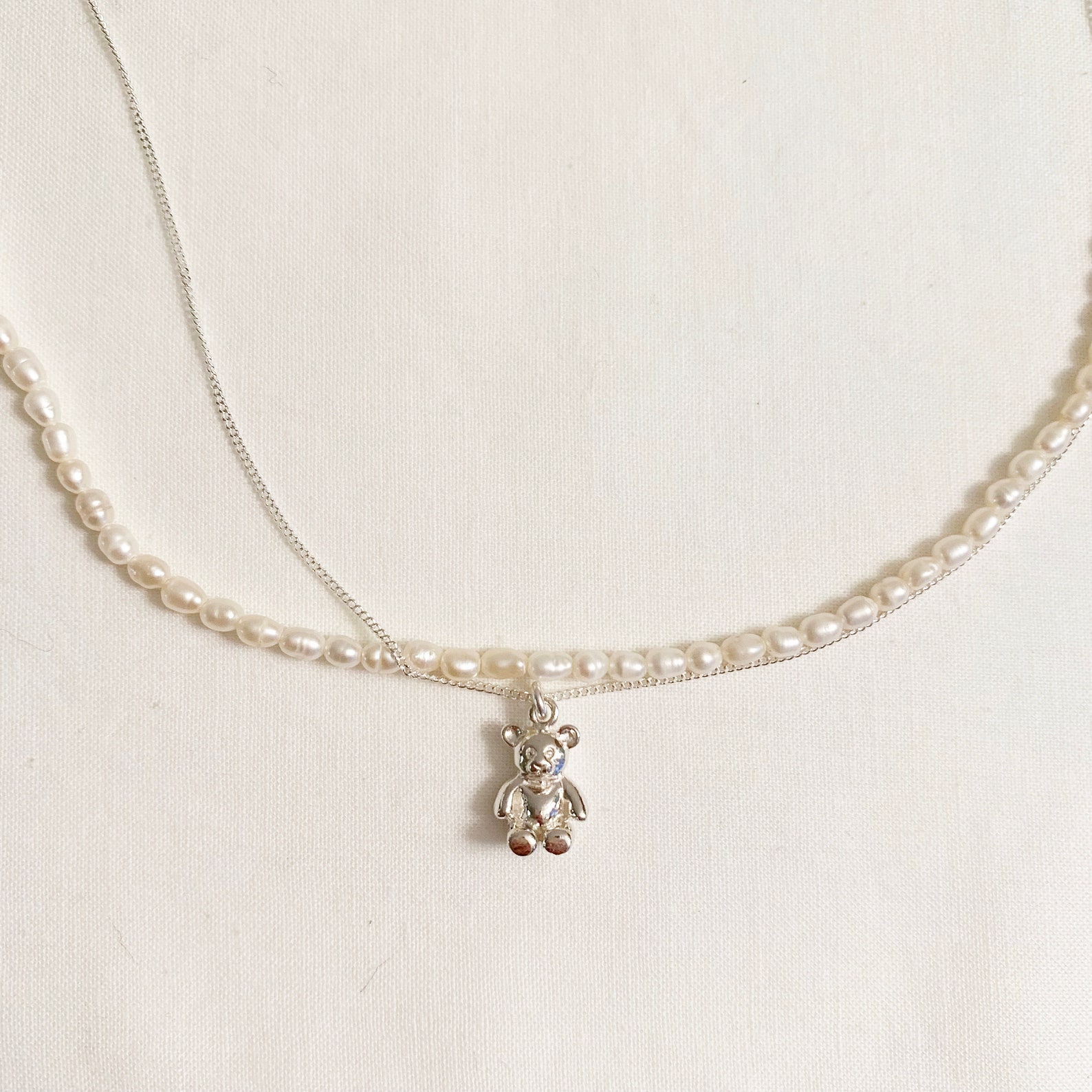 Teddy Bear Necklace Teddy Bear Pendant Silver Bear Necklace Gummy Bear ...