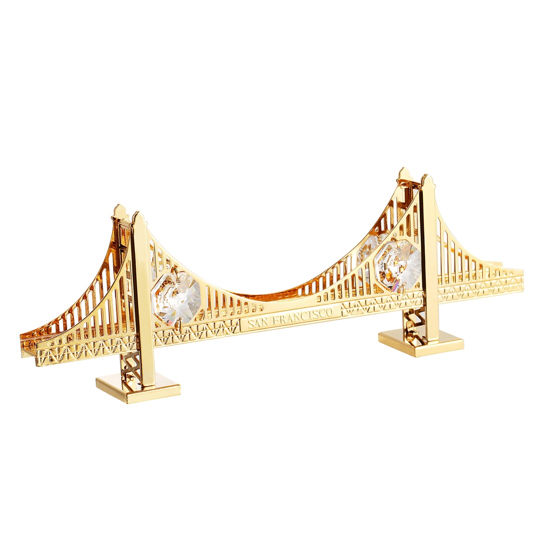 Handmade 24K Gold Plated Golden Gate Bridge Hand Decorated Swarovski ...