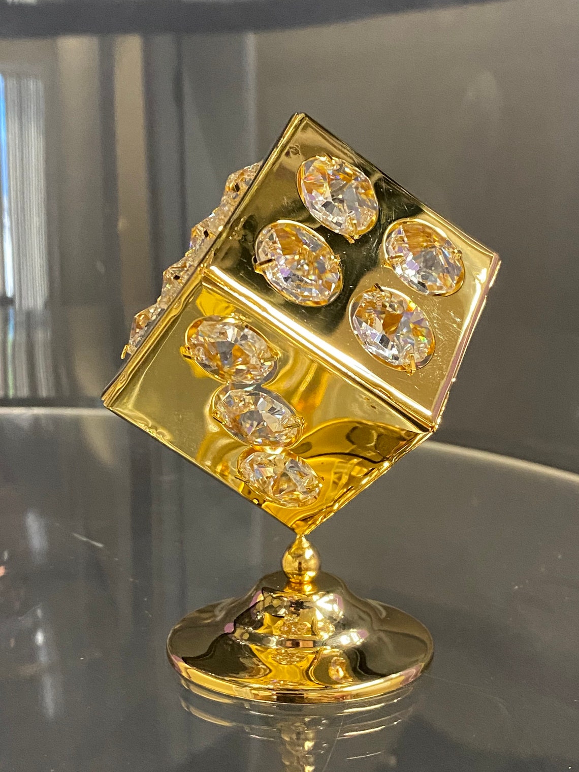 Handmade 24K gold plated spinning dice hand decorated w/ | Etsy