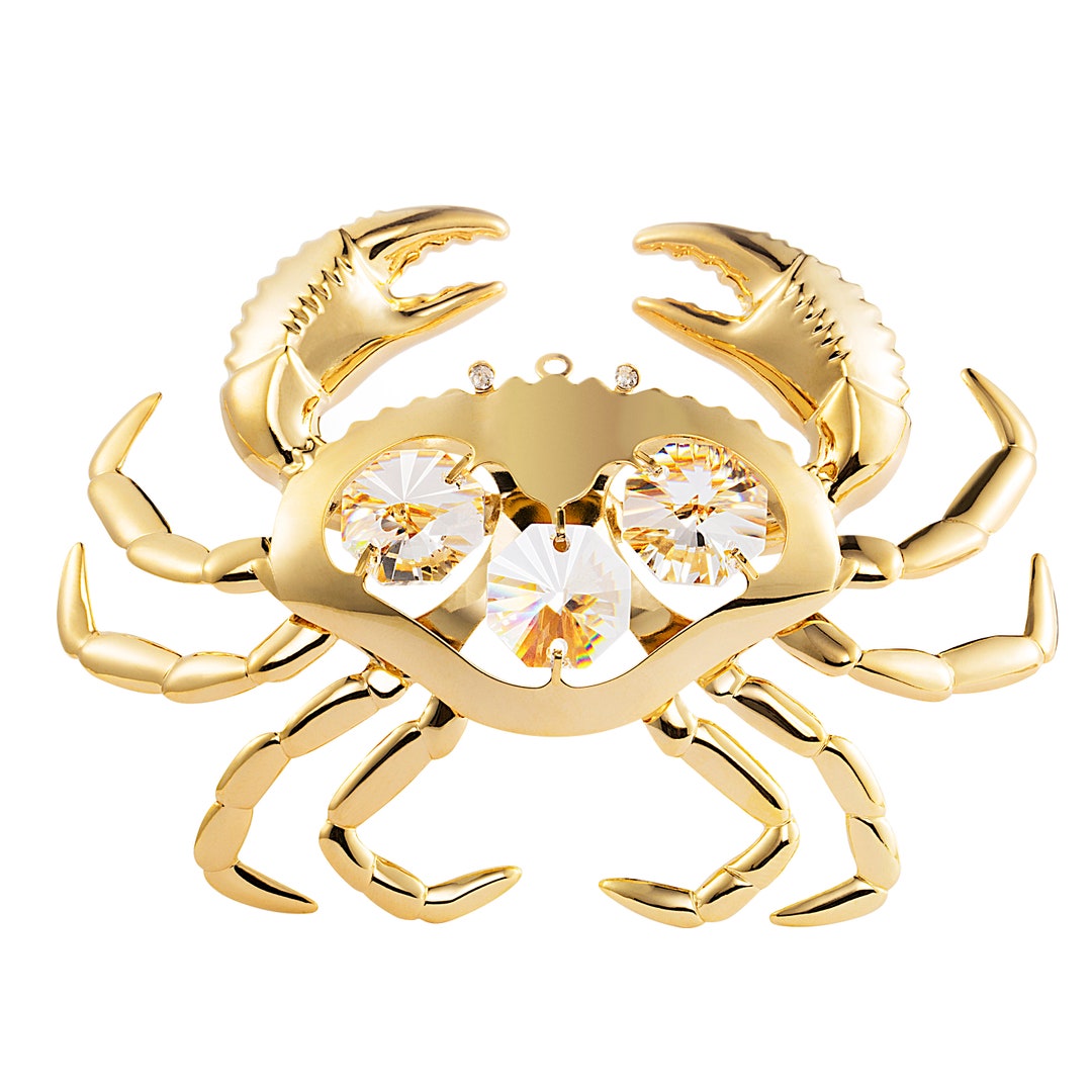 Handmade 24K Gold Plated Crab Hand Decorated With Swarovski Crystals ...