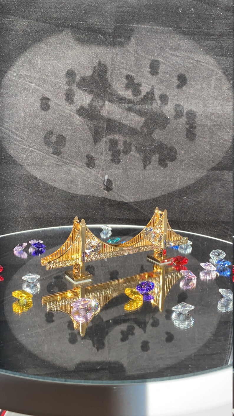 Handmade 24K Gold Plated Golden Gate Bridge Hand Decorated Swarovski ...