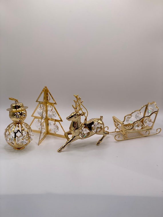 Handmade Christmas Theme 24k Gold Plated Ornament Set - Etsy