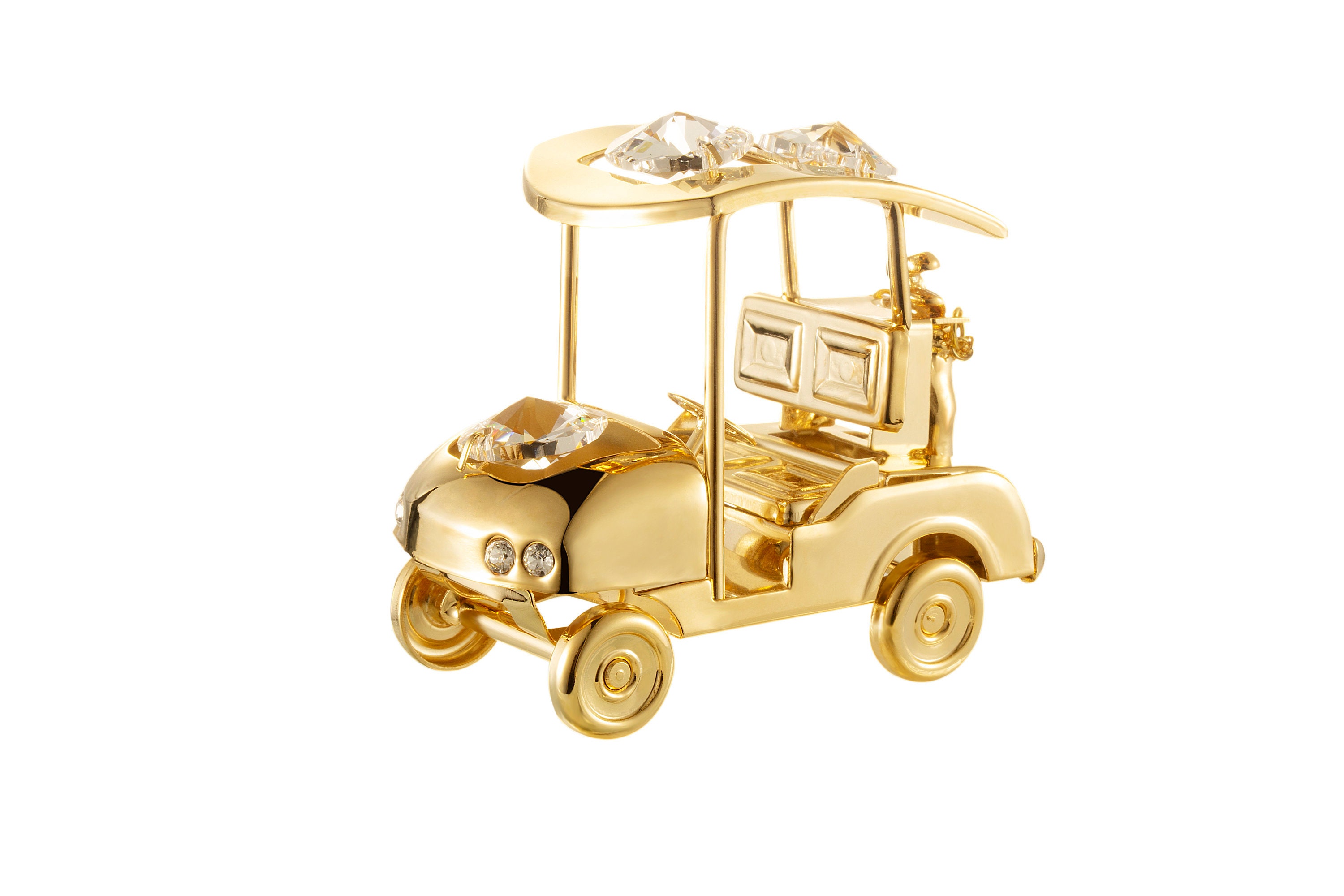 Handmade 24K Gold Plated Golf Cart Hand Decorated Swarovski Crystals ...