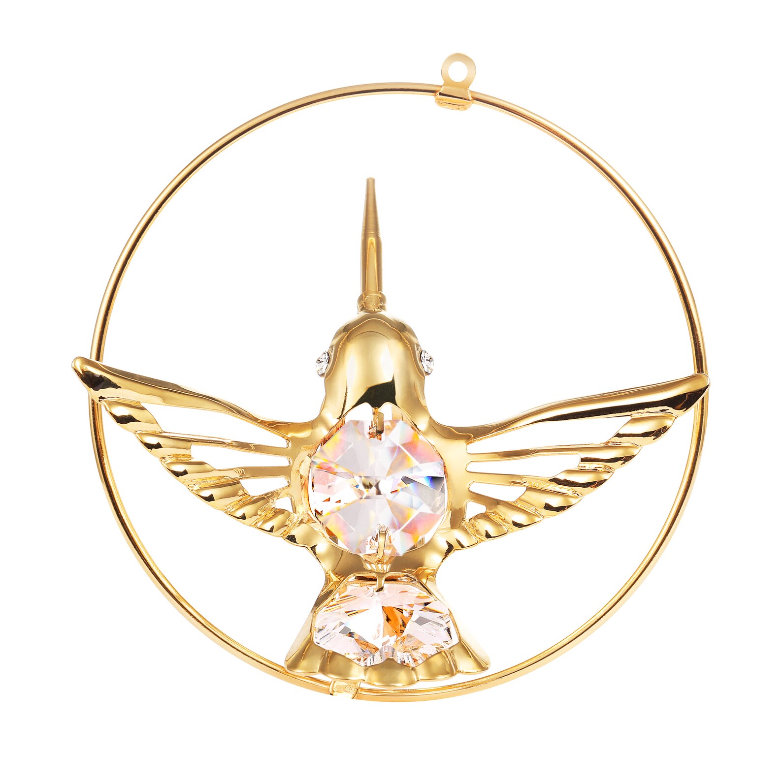 Handmade 24K Gold Plated Hummingbird Hand Decorated W/ Swarovski ...