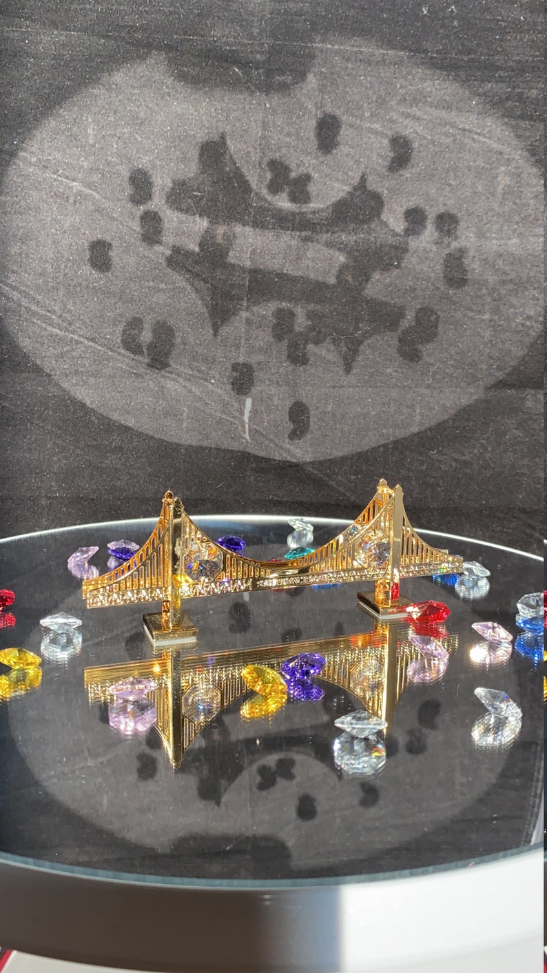 Handmade 24K Gold Plated Golden Gate Bridge Hand Decorated Swarovski ...