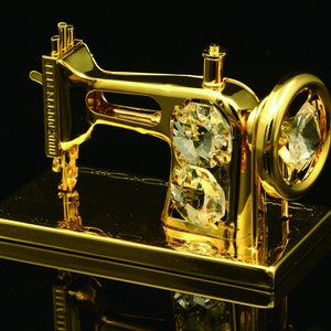 Handmade 24K Gold Plated Vintage Sewing Machine Hand Decorated W ...