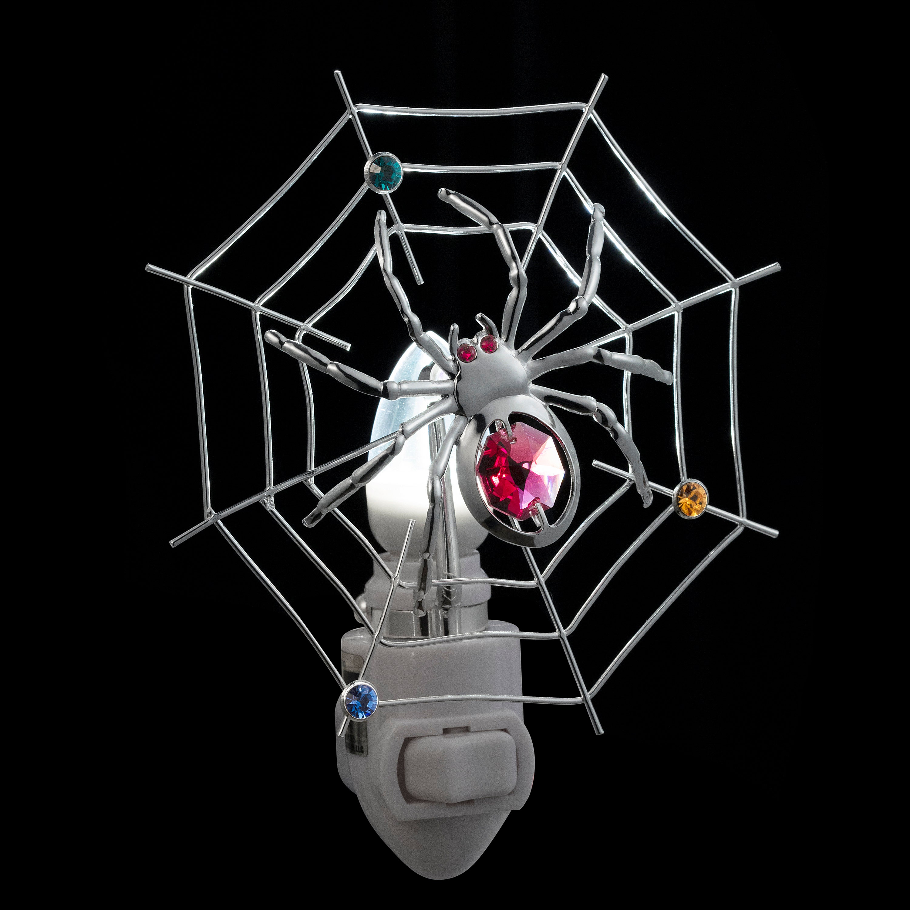 24K Gold Plated Spider on Web Handcrafted Luxury Night Light Decorated ...