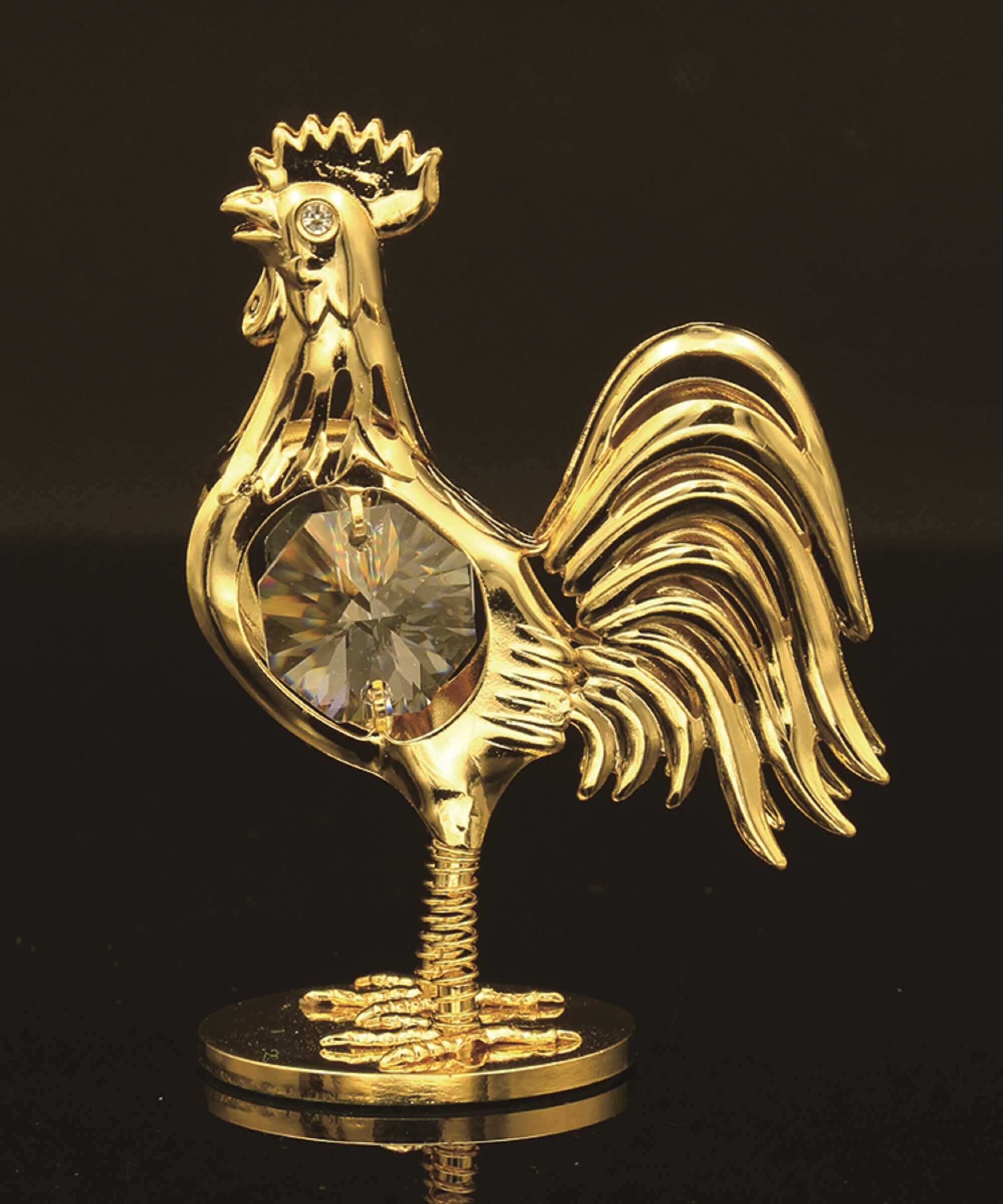 Handmade 24K gold plated rooster hand decorated with Swarovski | Etsy