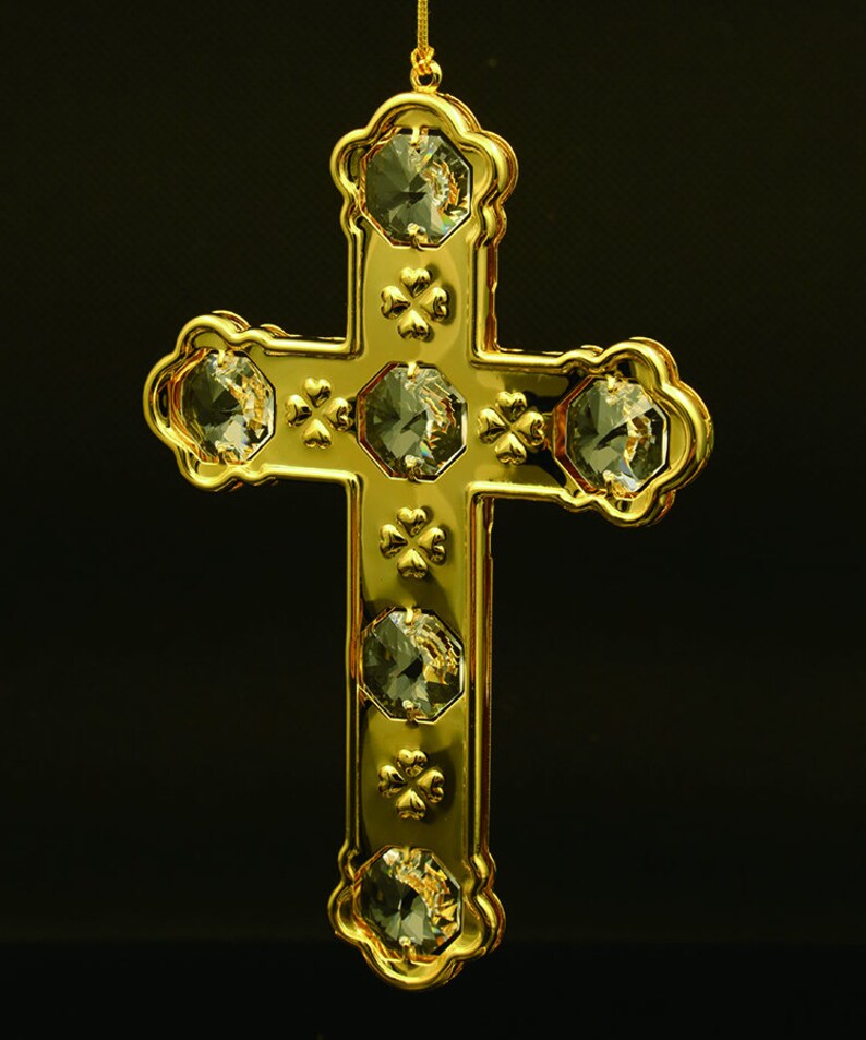 Handmade 24K Gold Silver Plated Holy Cross Hand Decorated | Etsy