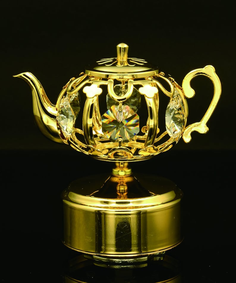 Handmade 24k Gold Plated Teapot Mechanical Music Box Decorated - Etsy