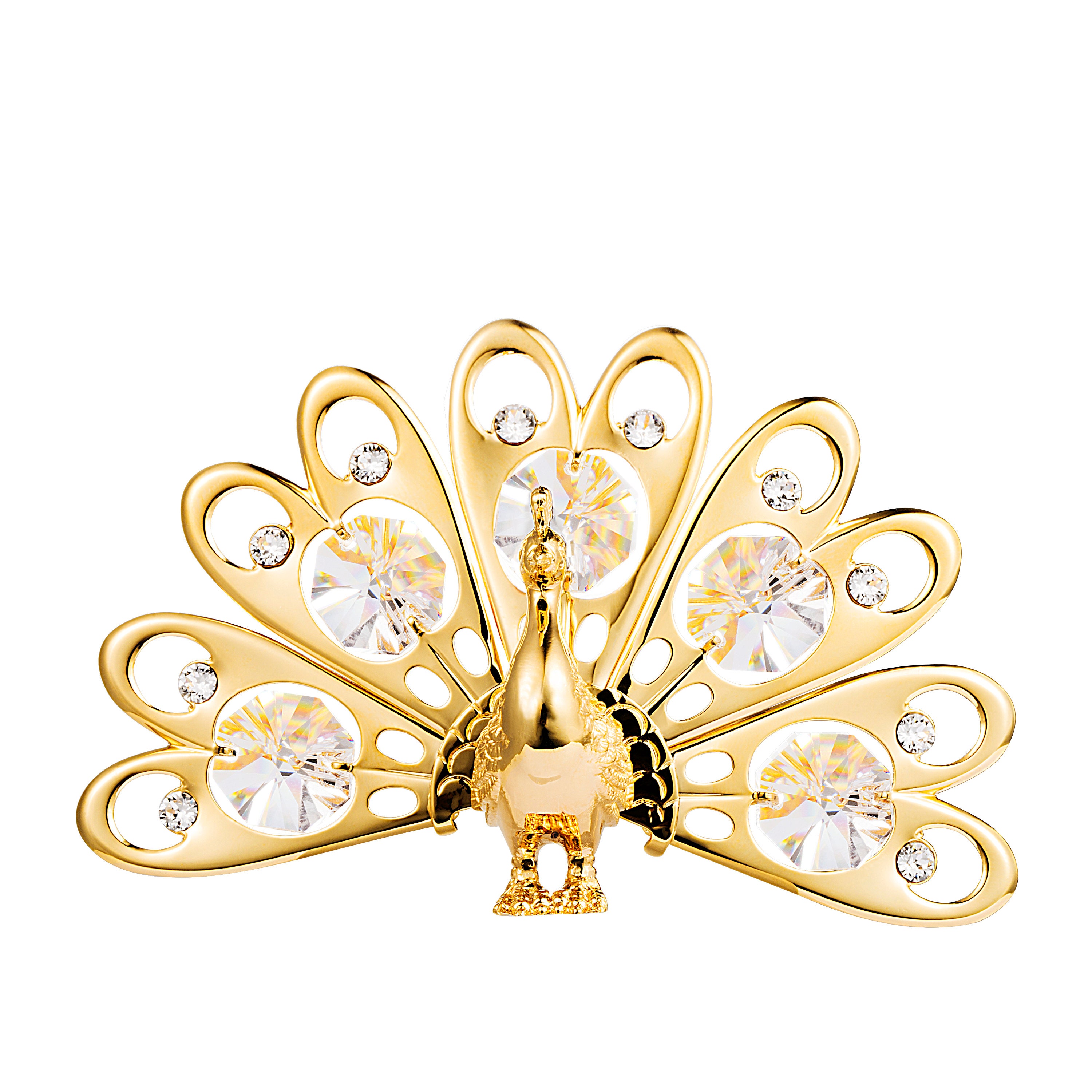 Handmade 24K Gold Plated Peacock Hand Decorated With Swarovski Crystals ...
