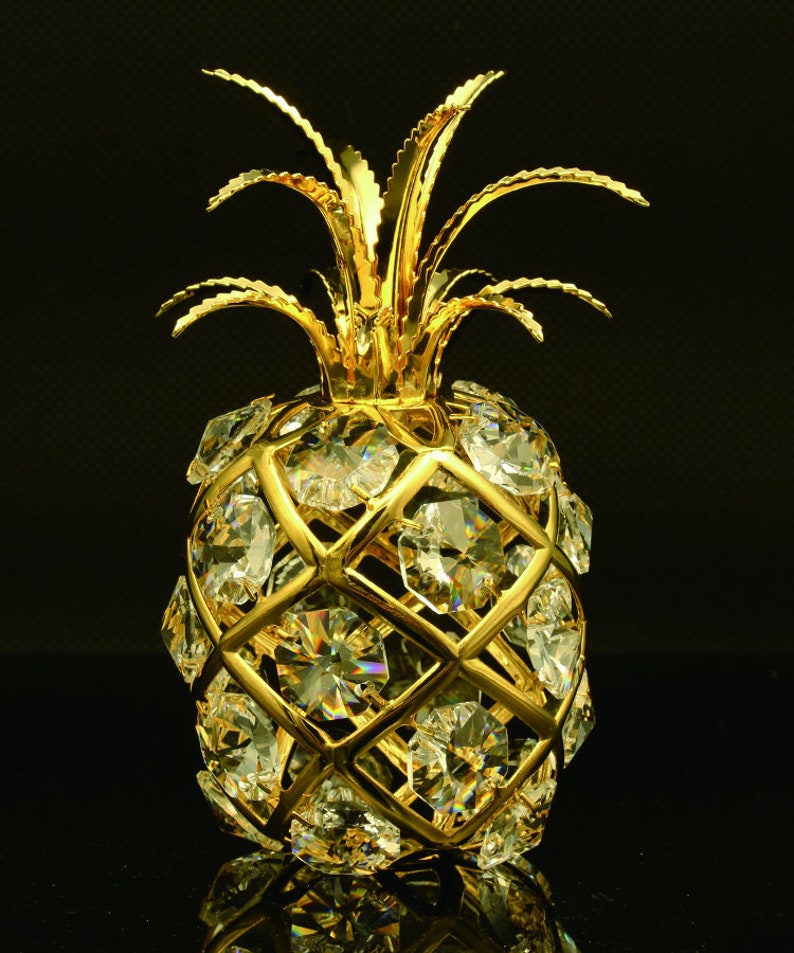 Handmade 24K Gold Plated Pineapple Hand Decorated With Swarovski ...