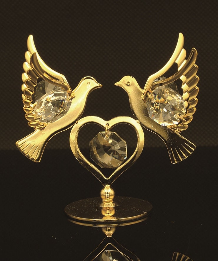 Handmade 24K Gold Plated Love Doves Hand Decorated With - Etsy