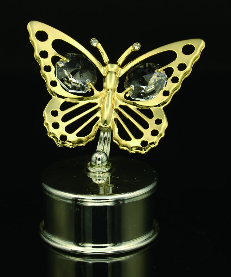 Swarovski Crystal Element Studded 24k Gold Plated Butterfly | Etsy