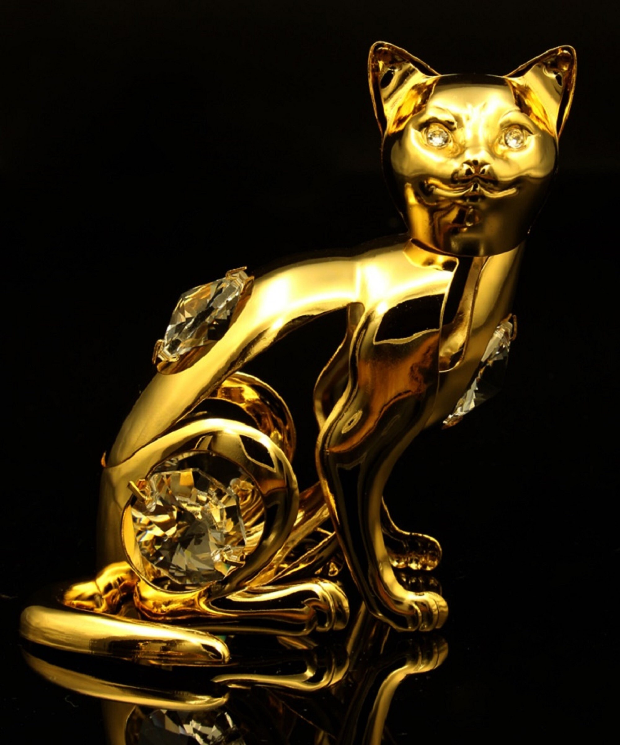 Handmade 24K Gold Plated Kitty Cat Hand Decorated With - Etsy
