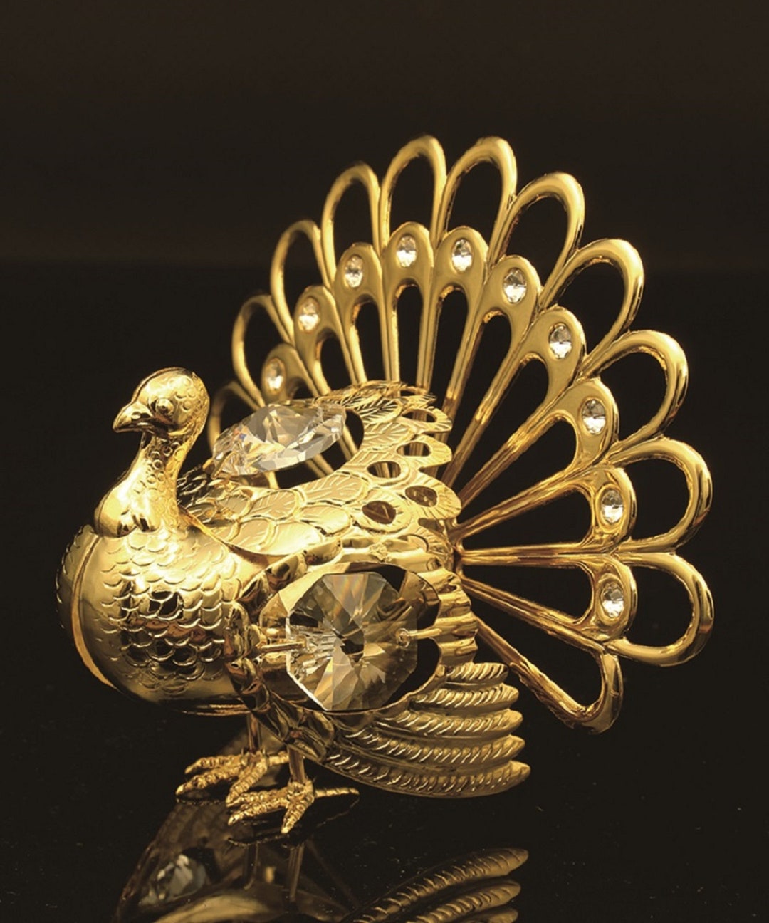 Handmade 24K Gold Plated Turkey Hand Decorated With Swarovski Crystals ...