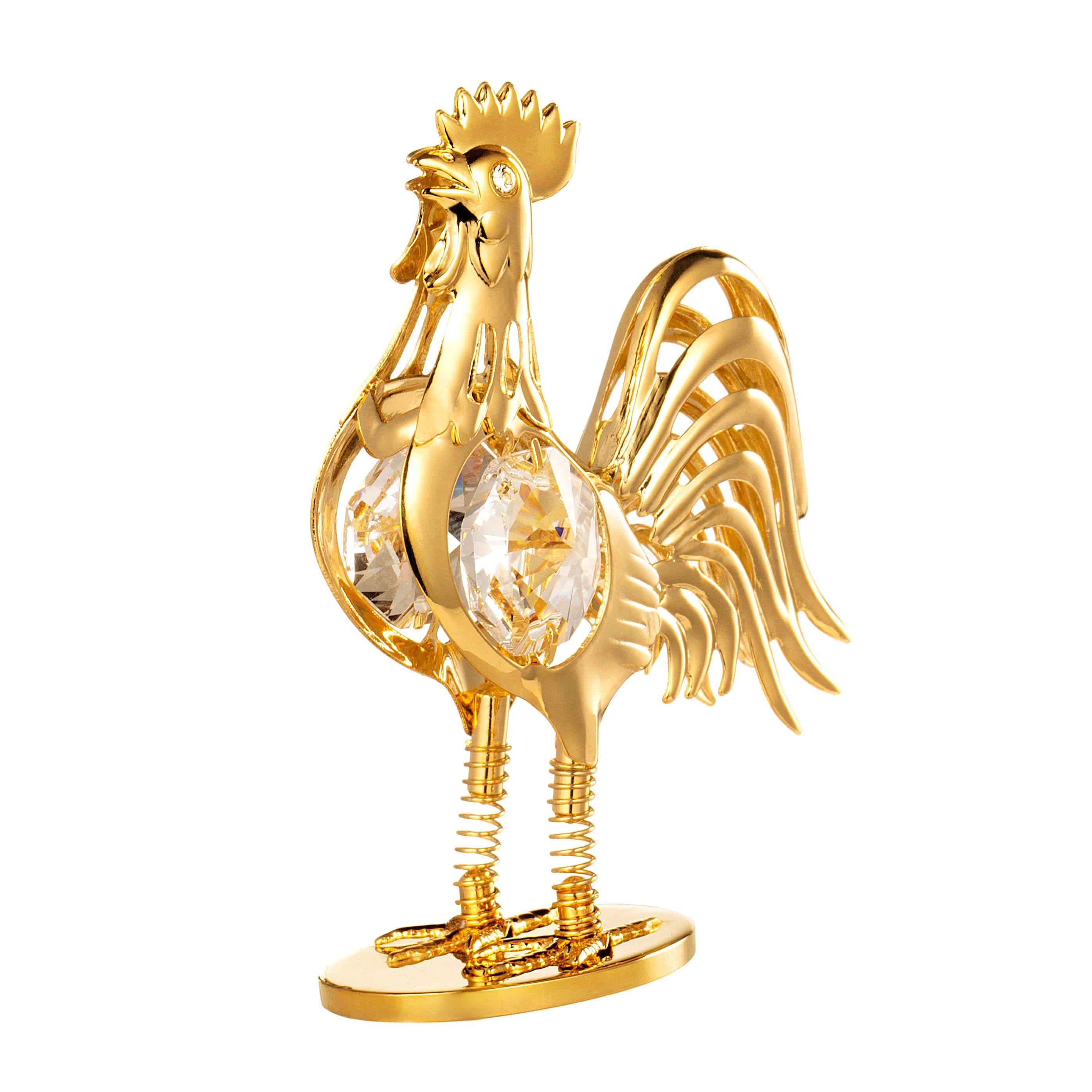 Handmade 24K gold plated rooster hand decorated with Swarovski | Etsy