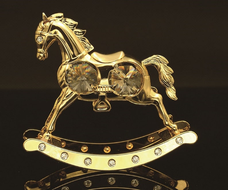 Handmade 24K Gold Plated Rocking Horse Hand Decorated W/ - Etsy