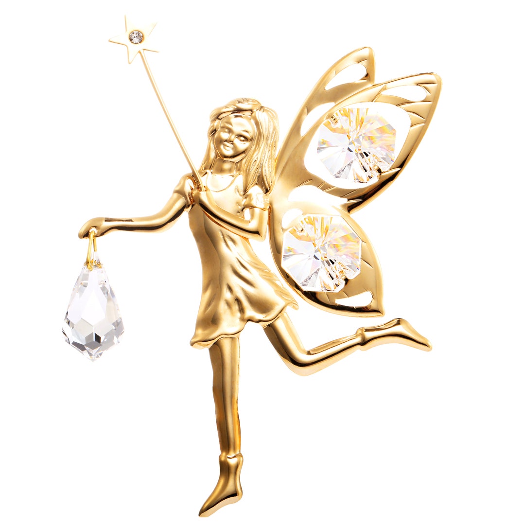 Handmade 24K Gold Plated Fairy Hand Decorated With Swarovski Crystals ...