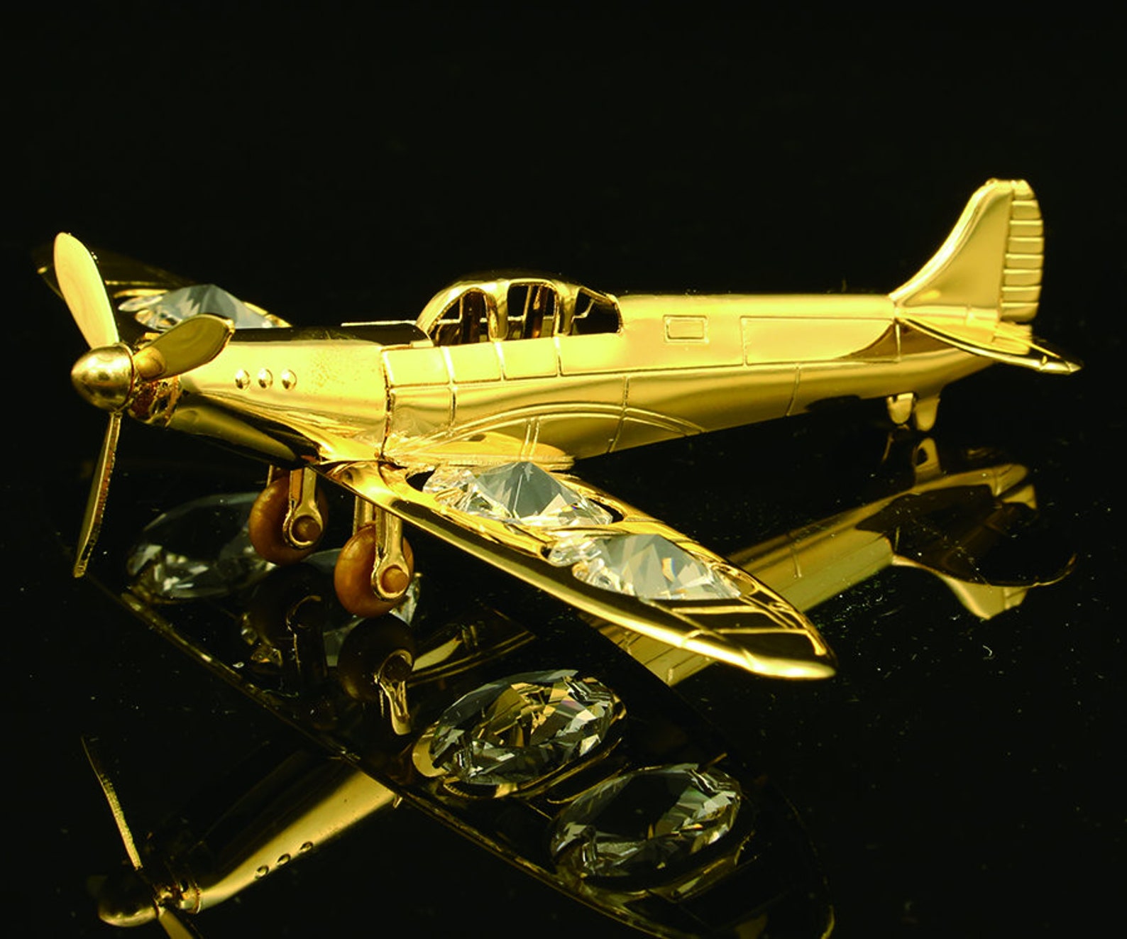 Handmade 24K Gold Plated Spitfire War Plane Hand Decorated W/ - Etsy