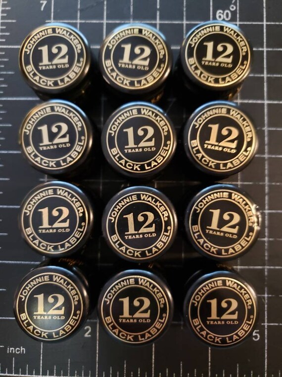 Johnnie Walker Black Bottle Caps 12 One Dozen Free - Etsy