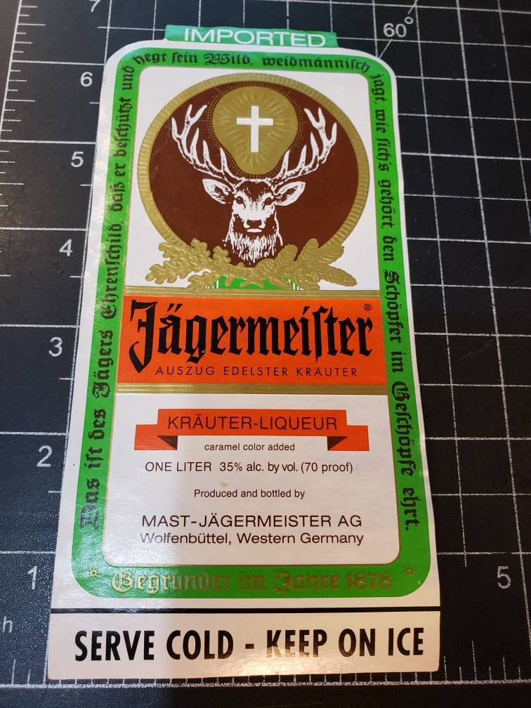 99 Vintage Jagermeister Labels 1000ml Bottle - RARE - Ninety Nine ...
