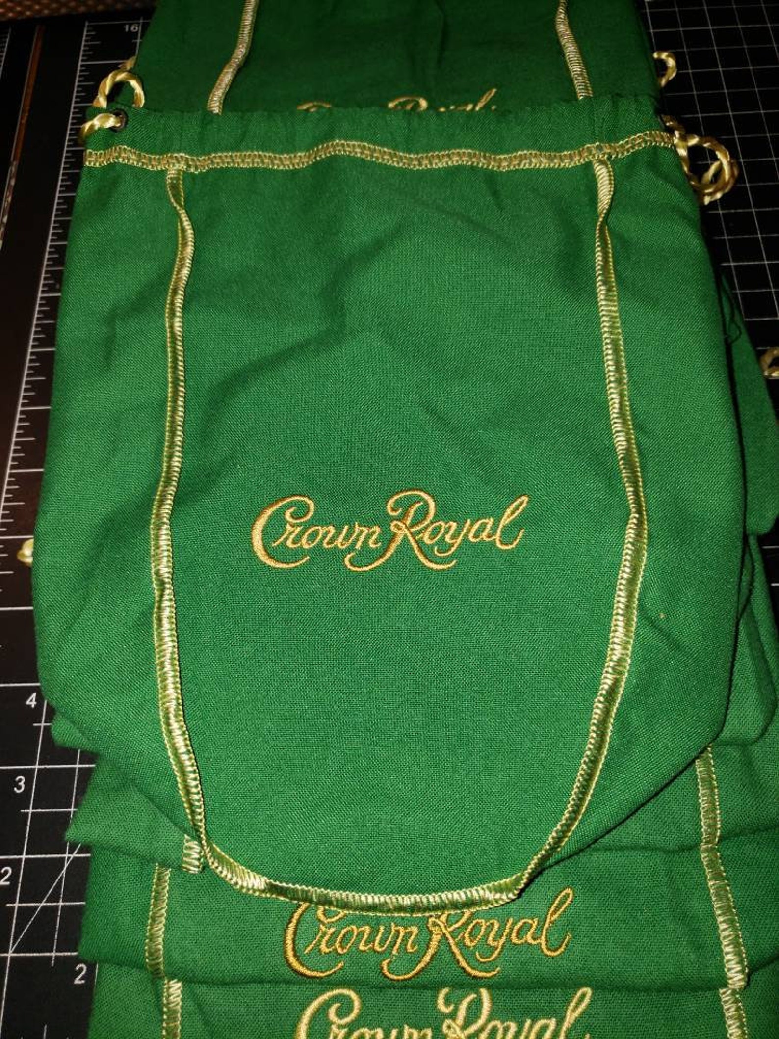 50 - Fifty - Crown Royal Cloth Bags GREEN 1000ml Size FREE SHIPPING! - Etsy