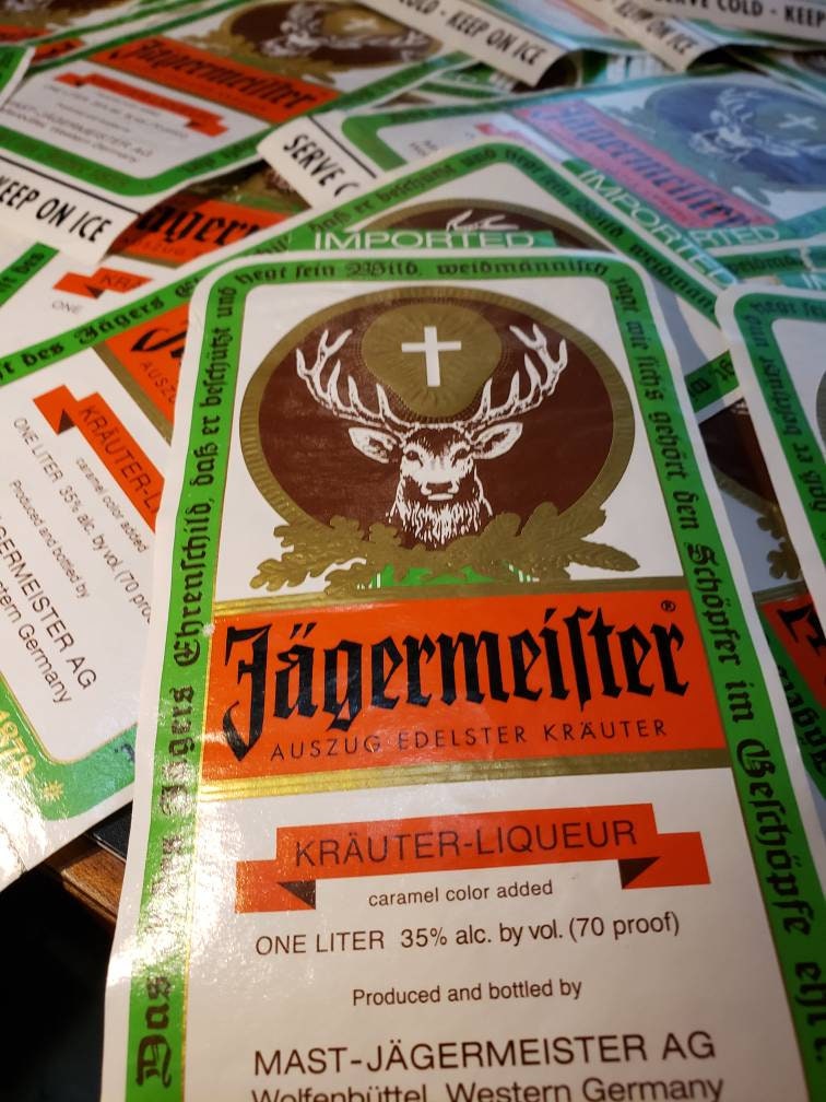 99 Vintage Jagermeister Labels 1000ml Bottle - RARE - Ninety Nine ...