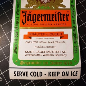 99 Vintage Jagermeister Labels 1000ml Bottle - RARE - Ninety Nine ...