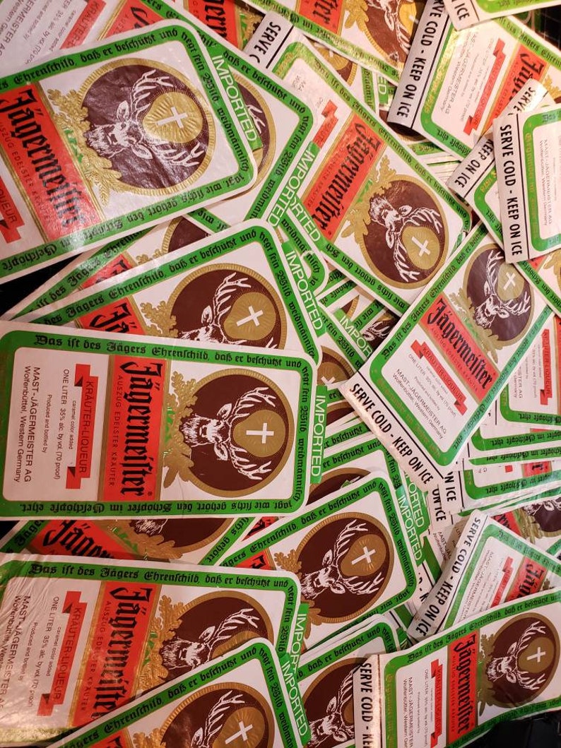 99 Vintage Jagermeister Bottle Labels – Rare Bar Decor - Etsy
