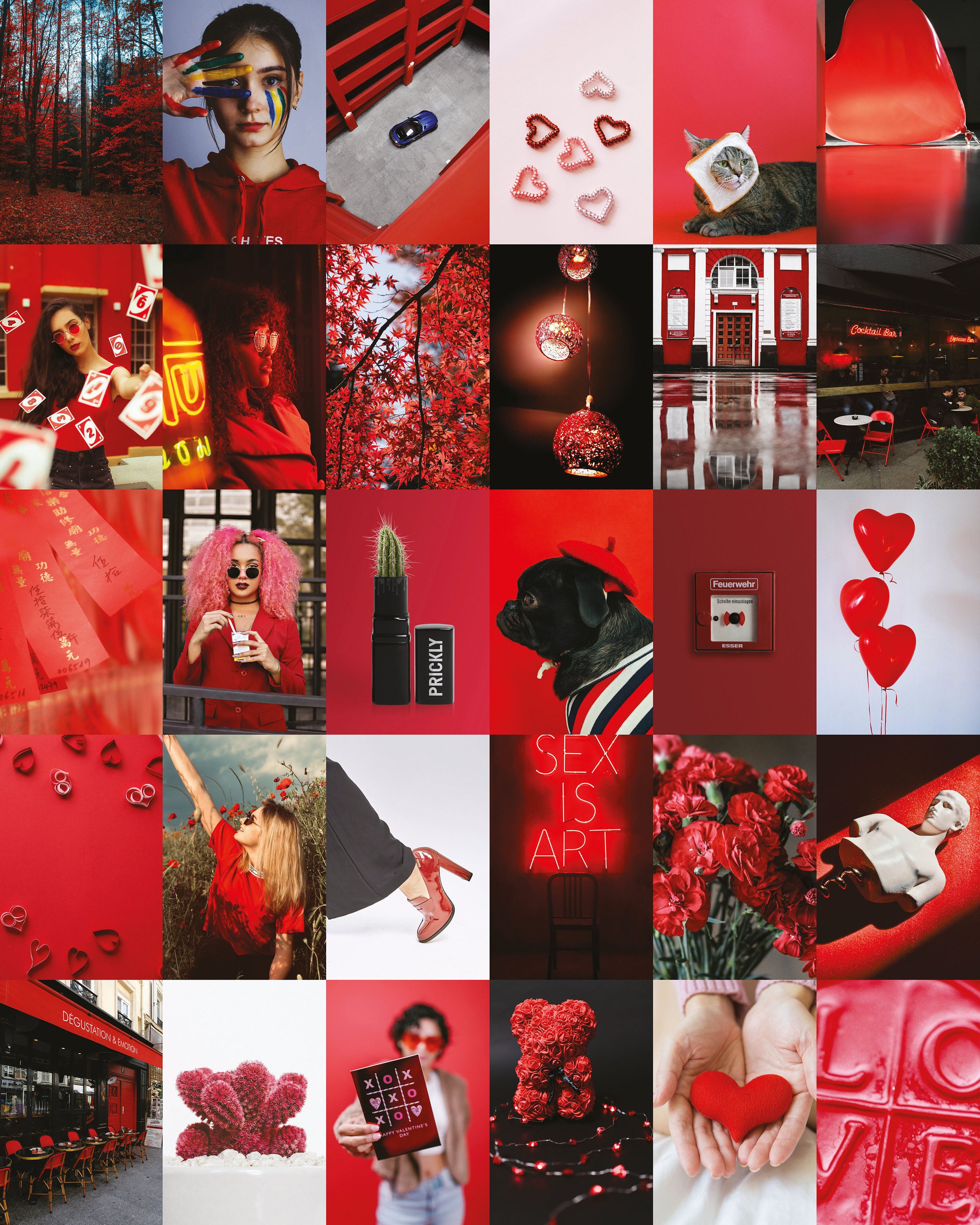 Kit de collage de pared roja de 110 piezas kit de collage de | Etsy