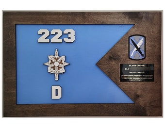 Custom Wood Guidon Plaque With Brass Plate, Any Branch, Military Gift ...