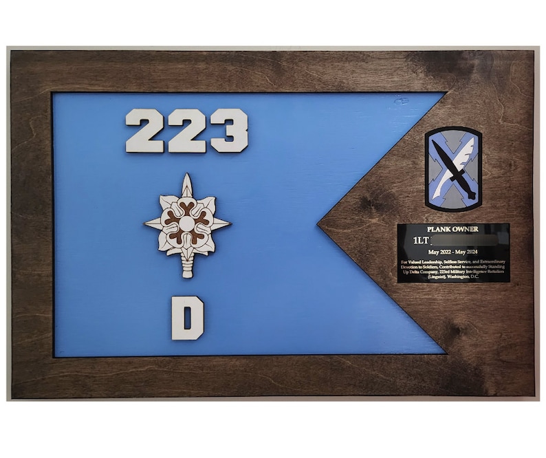 Military Intelligence Custom All Wood Guidon Plaque | Military ETS, PCS ...