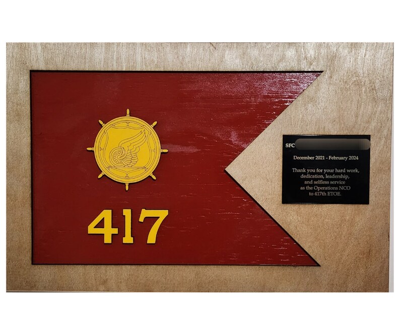 Transportation Custom Wood Guidon Plaque, Military Gift, PCS ...
