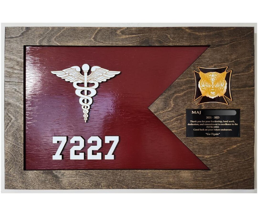 Medical Custom Wood Guidon Plaque, Military Gift, PCS, Award ...