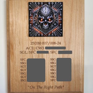 Custom Wood Plaque With Sublimate Color Crest, Military Award ...