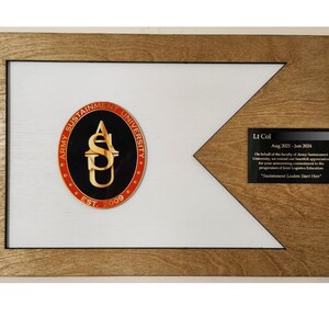 Custom Wood Guidon Plaque With Brass Plate, Any Branch, Military Gift ...
