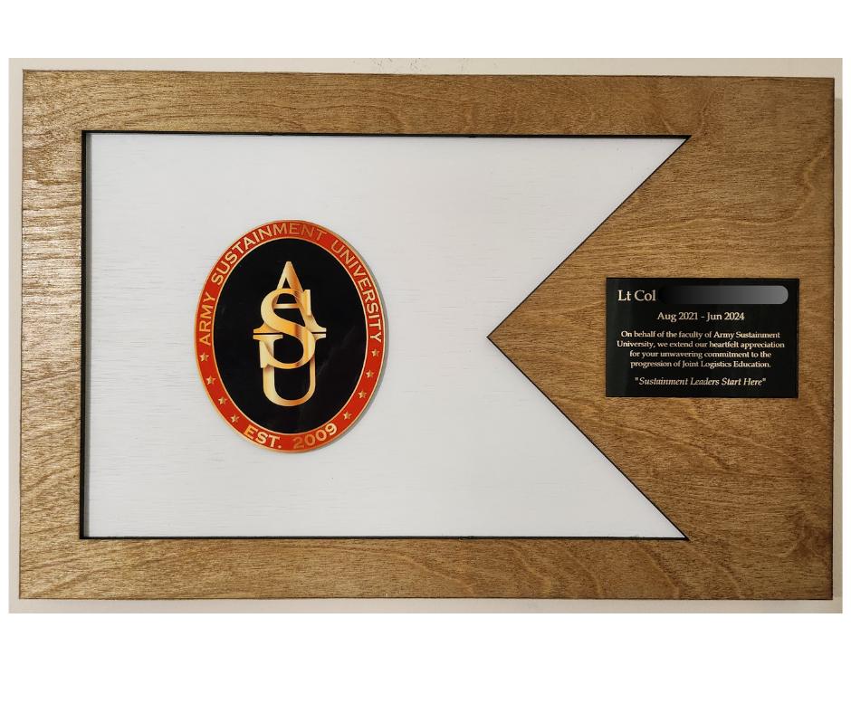 Custom Wood Guidon Plaque With Brass Plate, Any Branch, Military Gift ...