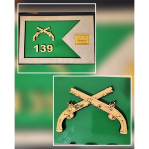 Custom Wood Guidon Plaque With Brass Plate, Any Branch, Military Gift ...