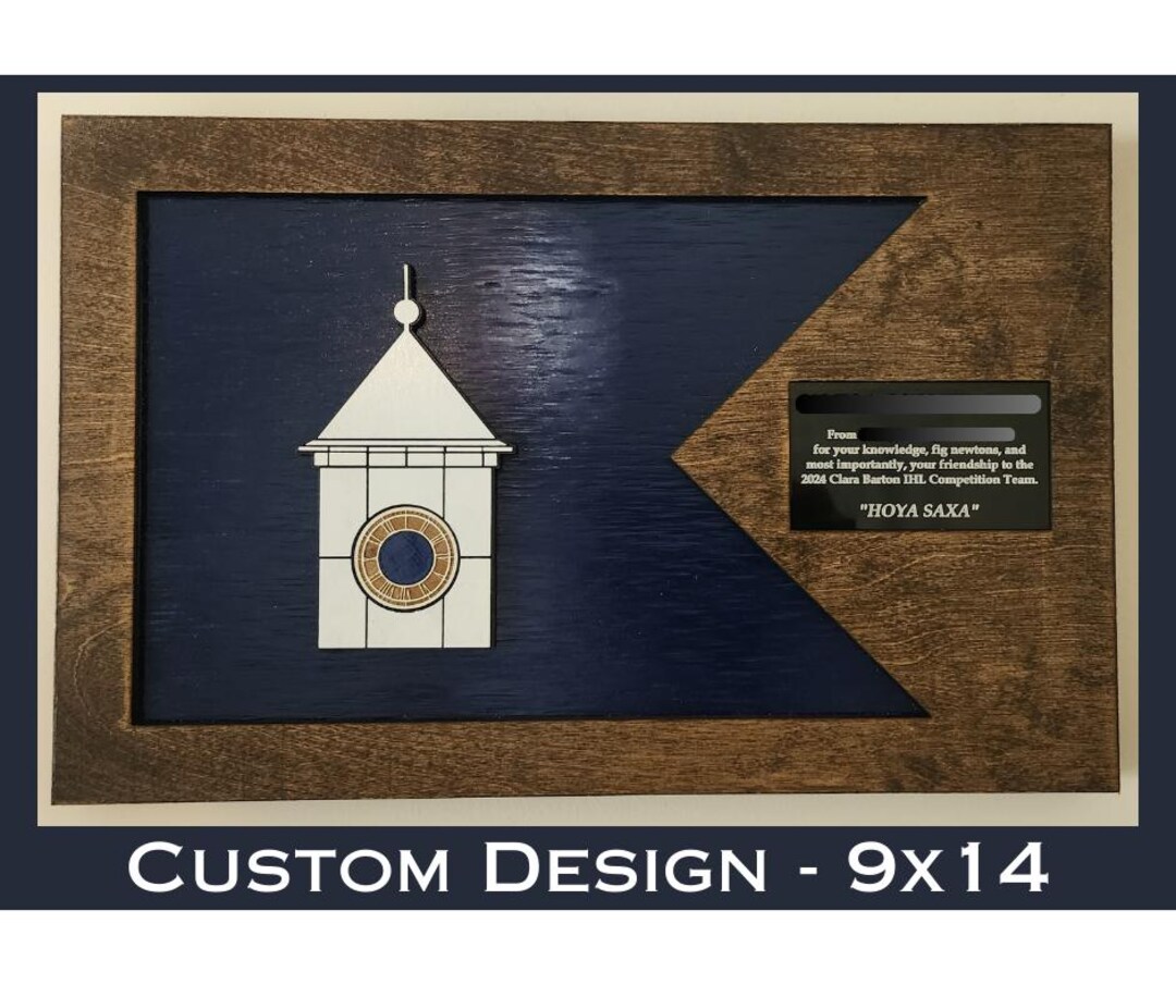 Custom Wood Guidon Plaque With Brass Plate, Any Branch, Military Gift ...