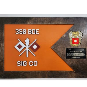 Signal Corps Custom Wood Guidon Plaque, Military Gift, PCS, Award ...