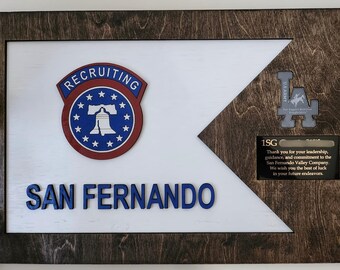 Custom Wood Guidon Plaque With Brass Plate, Any Branch, Military Gift ...